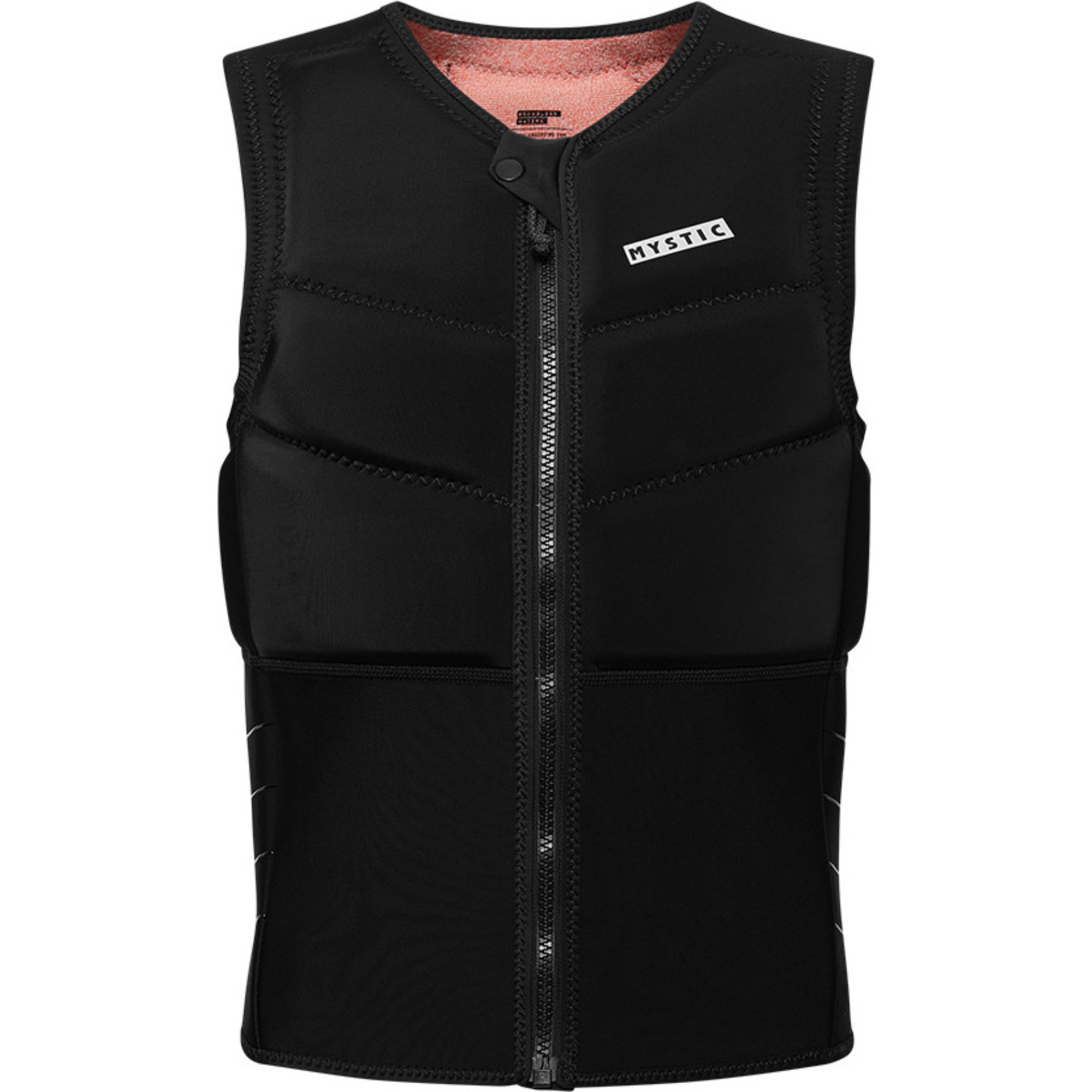 2025 Mystic Mens Foil Front Zip Kite Impact Vest 35005 230220 - Black / White | Wetsuit Outlet